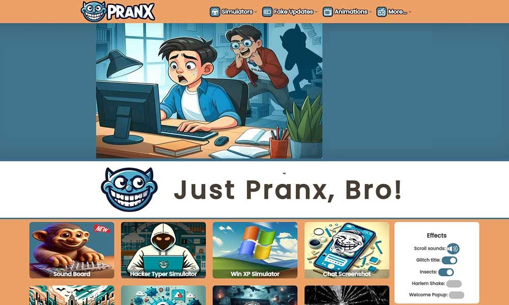 Pranx چیست؟ معرفی بهترین سایت شوخی‌های دیجیتال | تکنولوژیا